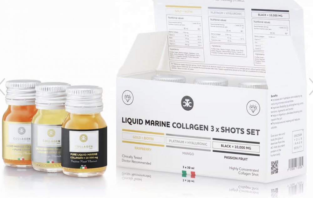 LIQUID MARINE COLLAGEN MIXED FLAVOURS 3X SHOTS SET :: Kingray.eu